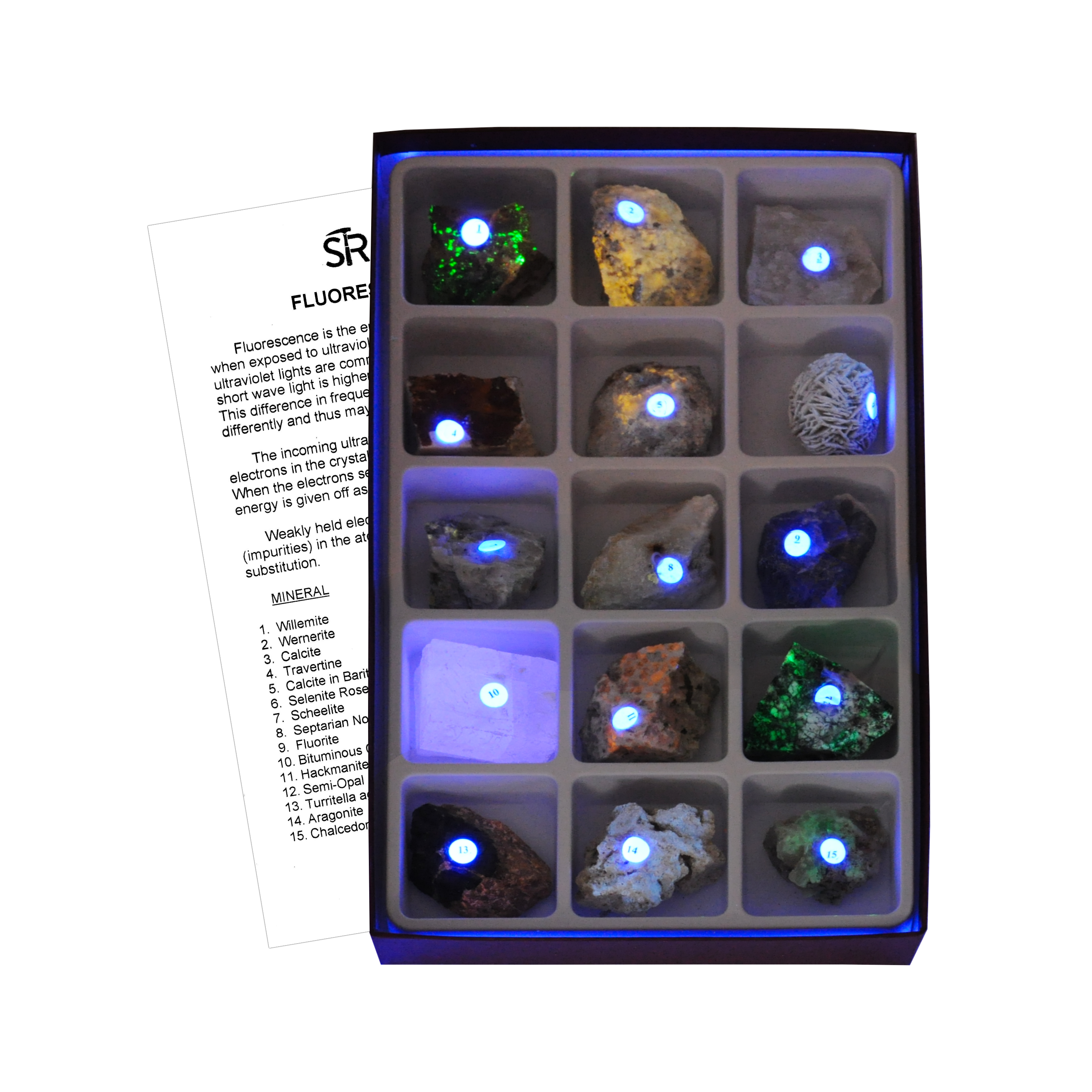 2375 - FLUORESCENT MINERALS SHORT AND LONG WAVE - 15 SPEC. – Scott ...